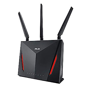 ASUS AC2900 WiFi Gaming Router (RT-AC86U) - Dual Band Gigabit Wireless Internet Router, WTFast Game Accelerator, Streaming, AiMesh Compatible, Included Lifetime Internet Security, Adaptive QoS