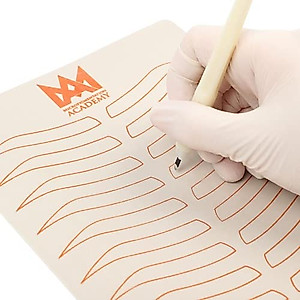 MICROPIGMENTATION ACADEMY Microblading Supplies Inkless Double-Sided Fake Tattoos Skin for Eyebrows | Latex Tattoo Practice Skins | Eyebrow Tattoo Skin Practice | 6 Pieces