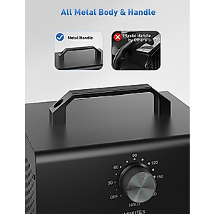 [Strong Ozone 2000 Sq Ft] Ozone Machine Odor Removal 15000mg/h, Ozone Generator Odor Eliminator for Home, Ozone Odor Eliminator, Ionizer Air Purifier Ozone for Home, Car, Smoke, and Pet Room - Black