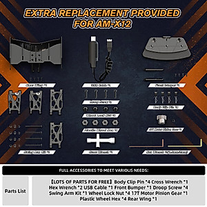 AMORIL 1:12 Fast Brushless RC Cars for Adults,Top Speed 100KM/H Remote Control Car with Independent ESC,3200KV Brushless Motor,3.5KG Metal Servo,Foam Tire,Sway Bar and Metal Rod,Orange