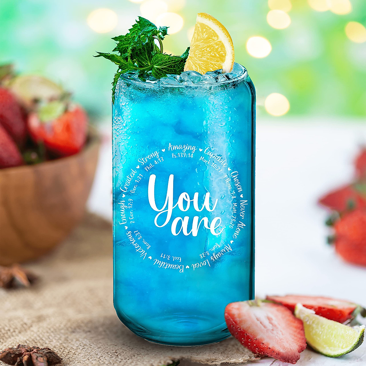 88FERMION Christian Gifts for Women, Inspirational Gifts for Women, Spiritual Gifts for Women, Birthday, Best friend, Catholic, Motivational, Religious Gifts for Women, 16 Oz Coffee Glass