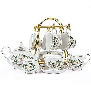 CHENP.HMC Home Storage Mug Hooks Stainless Steel Wire Rack Display Stand Service for Tea Cups,Bracket,Gold Metal Stand for Coffee Cups and Saucers.…