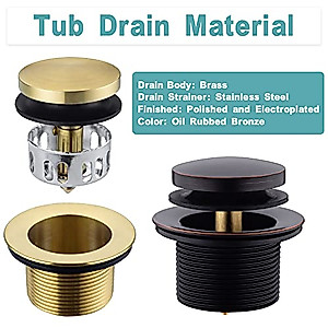 BESTILL Tip-Toe Bathtub Drain Kit and Overflow Plate, Oil Rubbed Bronze