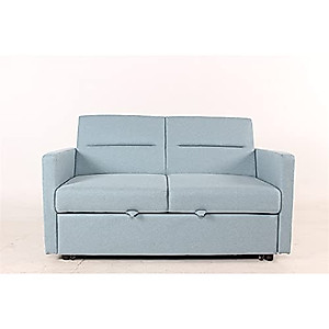 Kingway Furniture Bhrampton Microfiber Sleeper Sofa in Light Blue