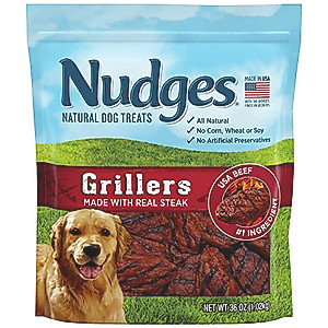 Blue Buffalo Nudges Grillers Natural Dog Treats, Steak, 36oz Bag