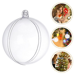 20pcs Christmas Clear Ball 50mm Plastic Fillable Ornaments Balls for Xmas Tree DIY Crafting Wedding Holiday Home Decor Party Supplies