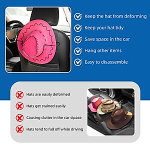 JINSIMAIER 2 Pack Hat Rack,Car Hat Holder,Cowboy Hat Holder for Trucks SUV,Cowboy Hat Holder, Hat Holder Car Clothes Hanger, Be Applicable Truck SUV Hard Hat Holder,Truck Seat Car Accessories, Black