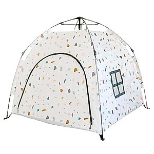 You Little Cutie Kids Popup Play Tent, No Setup Required, Neutral Color, 4x4x4' (terrazzo)
