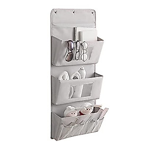 1 Pack Over the Door Organizer, heylad 35.2lbs Load Closet Door Organizer Hanging, Swing-proof Diaper Organizer Storage with 4 Big Pockets 4 Side Mesh Pockets for Nursery Newborn Baby Essentials Stuff