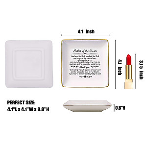 Topthink Gift for Mother of the Groom From Bride-You Loved Him First,You Held Him First-Thank You New Mom - Wedding Gift - Bridal Shower Gift- Ceramic Jewelry Holder Ring Dish Trinket Box Tray