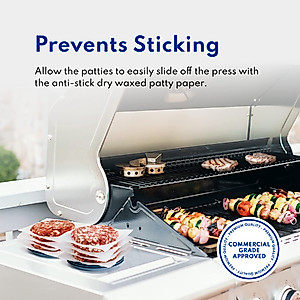 New Star Foodservice 1029048 Non-Stick Wax Patty Paper, 5.5" x 5.5", Set of 1000, Made in USA