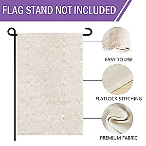 Furiaz Welcome Spring Gnome Lavender Small Decorative Garden Flag, Goldfinch Bird Yard Flower Purple Buffalo Plaid Check Home Outside Decoration, Summer Farmhouse Outdoor Decor Double Sided 12x18