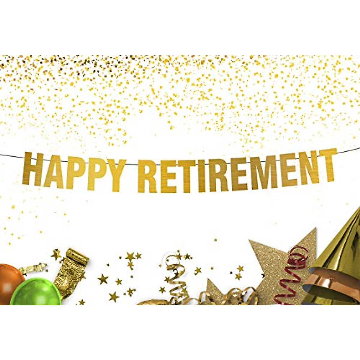 Happy Retirement Banner - Gold Banner - Retirement Decorations - Party Decorations - Retirement Party - Retirement - Celebrations - Funny Banner - Party Supplies - Celebrate Retirement