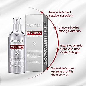 MEDI-PEEL Peptide 9 Volume All in one Essence 3.38 fl.oz. / 100ml | Anti Wrinkles Collagen Formula, Bubble Essence, Instant Hydration | Korean Skincare