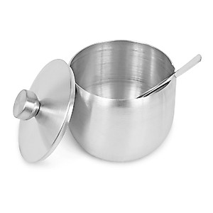 Internet's Best Condiment Serving Bowls with Stand - Set of 3 - Catering Hosting Serving Dish Set with Lids and Spoons - Stainless Steel