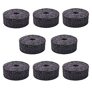 8 Pcs Cymbal Felt Washer Set, Drum Cymbal Felt Pads Set, Replacement Parts Accessories, Cymbal Washer, Black