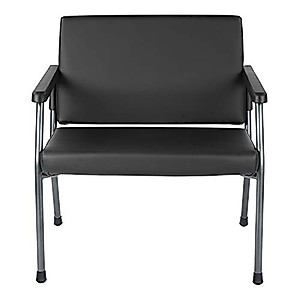 Office Star Bariatric Big and Tall Medical Office Chair with Oversized 29 Inch Wide Seat and Sturdy Metal Frame with Back Reinforcement, 500 Pound Limit, Dillon Black Faux Leather Fabric