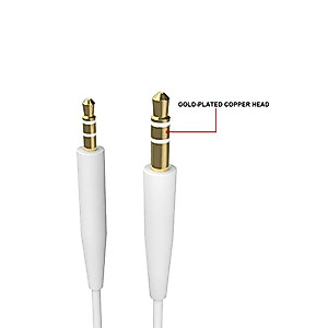 Replacement QC35 II Headphone Replacement Cord Cable Compatible Bose QuietComfort 35 (Series II),Bose On-Ear 2/OE2/OE2i/QC25/QC35/Soundlink/SoundTrue Wireless Headphones (White)