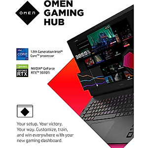 HP OMEN O17 17.3" 165Hz Gaming Laptop, Intel 12th Core i7-12700H, 64GB DDR5 RAM, 4TB PCIe SSD, NVIDIA GeForce RTX 3070Ti, RGB Backlit Keyboard, Win 11 Pro, Shadow Black, Hotface DVD-RW USB Hub