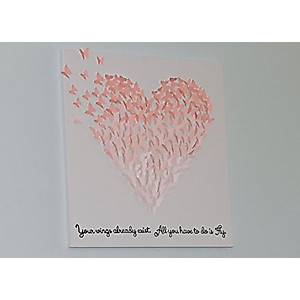 Hand-made 3D Butterflies - Ombre Butterfly Heart Art with Quote! Customizable! 24 x 24