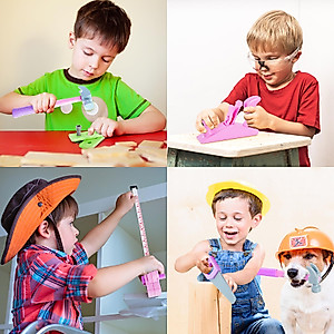 Kids Tool Set, Girls Tool Set Pretend Play Construction Toy Tool with Tool Box, Toddler Tool Set with Electric Toy Drill for Toddler Boy Girl Kid Child Tool Toy Pink Ages 3+