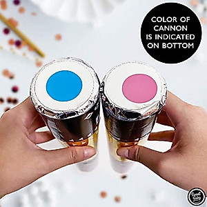 Sweet Baby Co. Baby Gender Reveal Confetti Cannon with Color Powder Boy or Girl Blue Confetti Smoke and Pink Confetti Smoke, Set of 4 | Twinkle Twinkle Little Star Party Poppers | Holi Popper Sticks