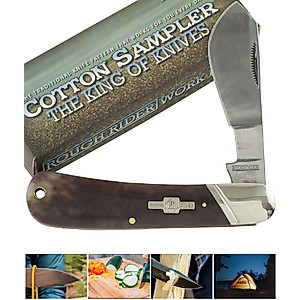 Brown Cotton Sampler Open Folding Pocket Knife Rr1422 Wide Belly Blade Outdoor Survival Hunting Knife for Camping by Survival Steel