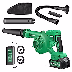 ALTOCRAFT 2-in-1 Jobsite Cordless Blower & Vacuum,20V Max Lightweight Handheld Small Dry Leaf Sawdust Blower Cleaner with 3.0Ah Battery and Charger,110MPH for Workshop Car Dust Blowing and Vacuuming