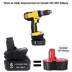 Biswaye DCA1820 Adapter 18V to 20V Replacement for Dewalt, Compatible with Dewalt 20V Lithium Battery DCB206 DCB207 to 18V XRP NiCad NiMh Battery DC9096 DW9096 DC9098 DC9099 DW9099