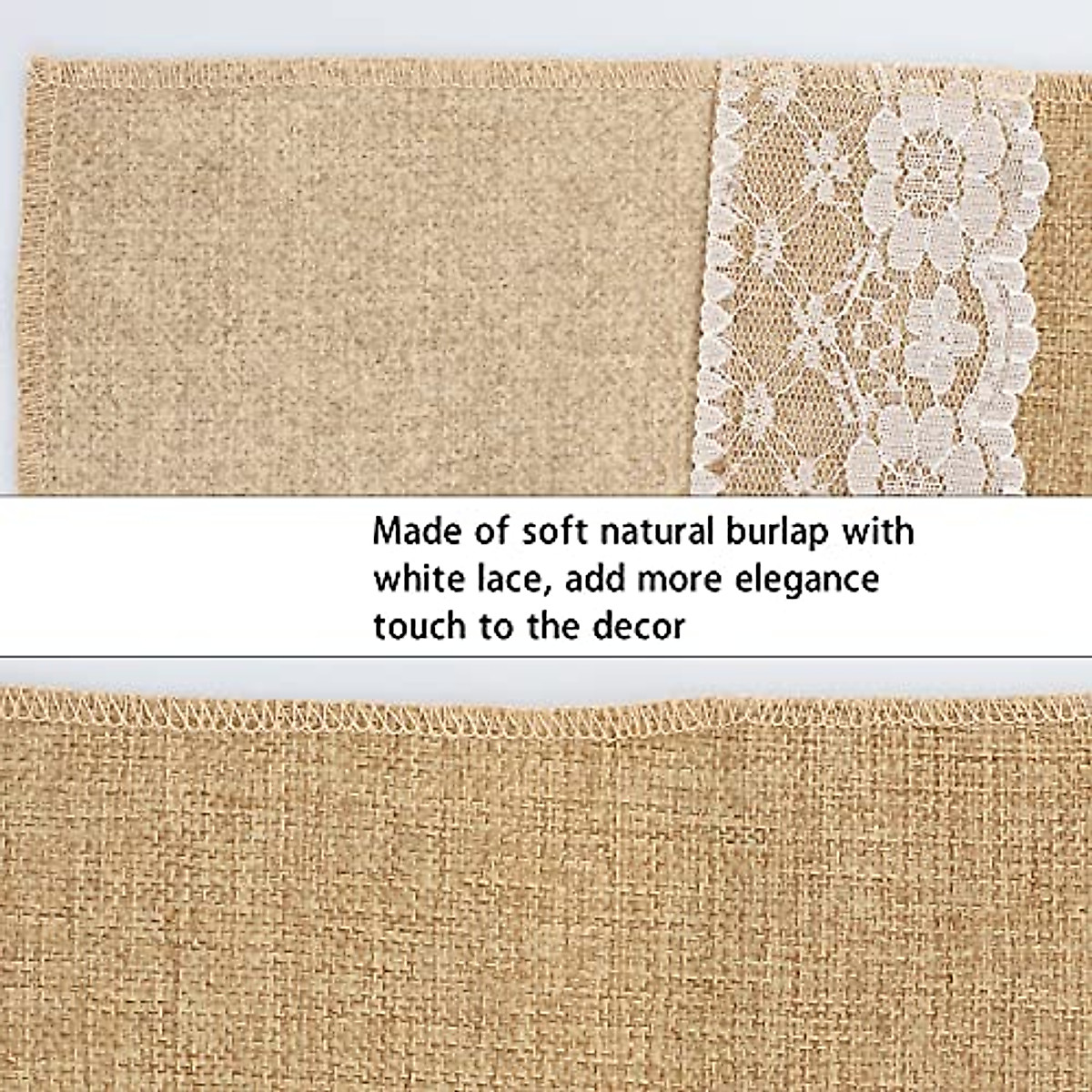 Gbateri 30 Pack Natural Burlap Cutlery Pouch,Burlap Silverware Holders Silverware Bags, Hessian Burlap Lace Utensil Napkin Holders, Knifes Forks Bag with Cotton Inner for Vintage Wedding Christmas