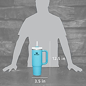 Stanley Quencher H2.0 FlowState Stainless Steel Vacuum Insulated Tumbler with Lid and Straw for Water, Iced Tea or Coffee, Smoothie and More, Pool, 30 oz