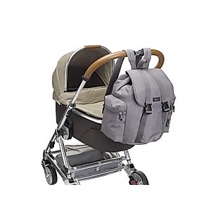 Storksak - Large, Multi-Functional, Waterproof, Travel Backpack Baby Diaper Changing Bag with Napkin Pad Holder, Fold-Out Changing Mat and Shoulder Straps, Grey