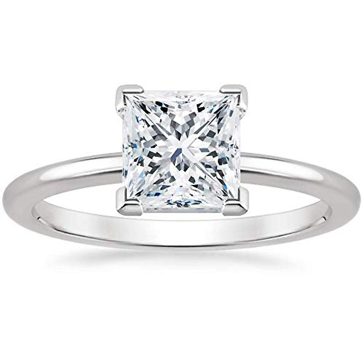 JEWELERYN Princess Brilliant Cut 3 Carat, Colorless Moissanite Engagement Ring Set, Wedding/Bridal Ring Set, Solitaire Antique Anniversary Promise Ring Set Gift for Her (7.5)