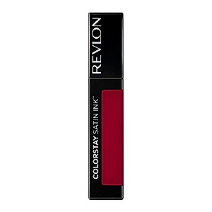 Liquid Lipstick by Revlon, Face Makeup, ColorStay Satin Ink, Longwear Rich Lip Colors, Formulated with Black Currant Seed Oil, 020 On a Mission, 0.17 Fl Oz