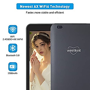 Tablet 8 Inch Android 11 Tablets with 5G+AX WiFi6,weelikeit Quad-Core Processor Tablet PC with 2GB RAM 32GB ROM, 1280x800 IPS HD Display, 5MP+8MP Dual Camera, Bluetooth5.0,GMS(Black)