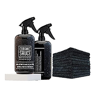 CERAMIC SAUCE Auto Detailing Spray-16oz CAR/SUV/BOAT/MOTORCYCLE (Includes Ultra Premium Microfiber Cloth)