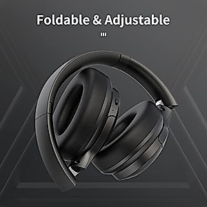 Hrbzo Wireless Headphones Over-Ear, Noise Cancelling Headphones Foldable Lightweight Headset for Cell Phone,PC for Prolonged Wearing…