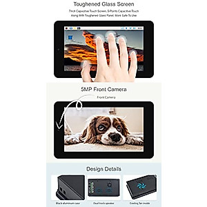 Waveshare 7inch Touch Screen All-in-One Kit Designed for Raspberry Pi CM4 with 5MP Camera Aluminum Case Includes CSI, HDMI, USB, M.2, ETH, RS232, RS485 Interfaces