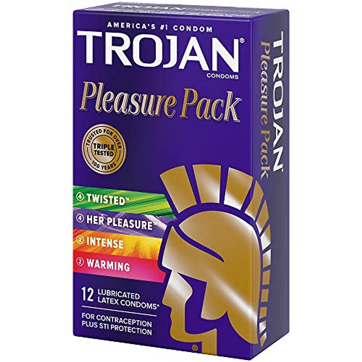 Trojan Pleasure Variety Pack Lubricated Condoms - 12 Count