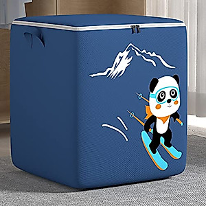 Large Capacity Clothes Quilts Storage Bag, Good Look & Durable Wardrobe Sorting Storage Box Portable Storage Bag Zipper Cup Storage Bag (100L One Piece)