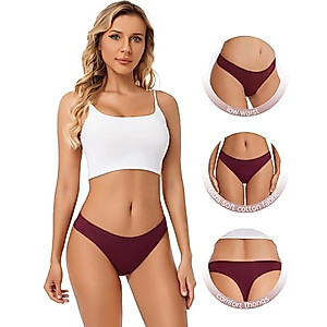 ANZERMIX Women's Breathable Cotton Thong Panties Pack of 6 (6-pack Dark Vintage, Medium)