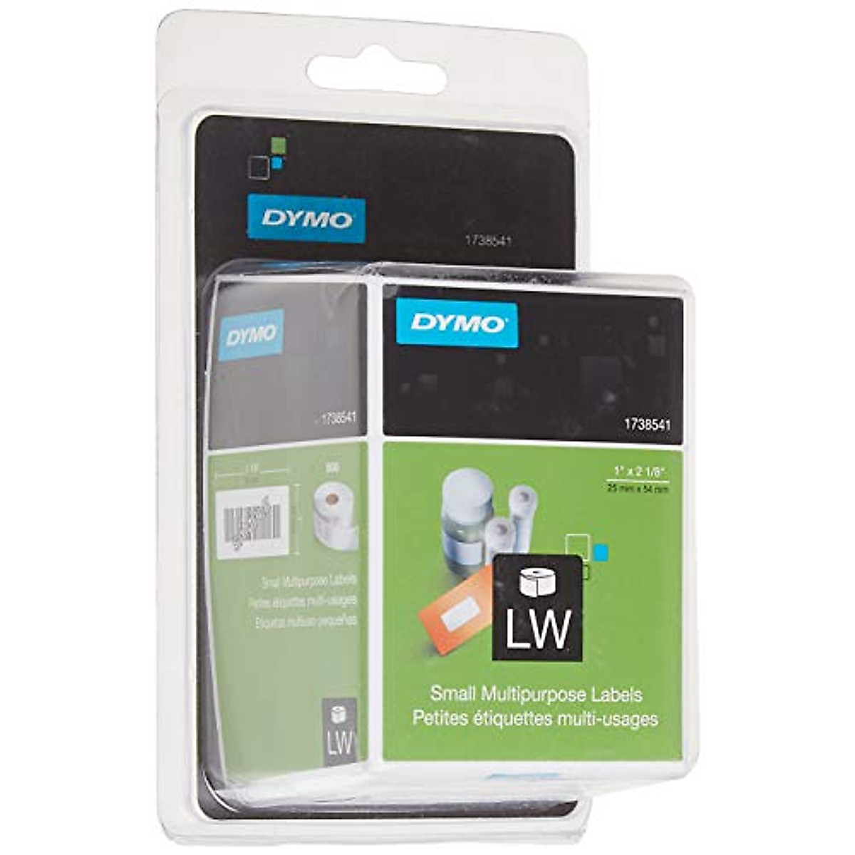 DYMO 1738541 LW Small Labels, 1-Inch x 2-1/8-Inch, White, Self-Adhesive, Roll of 500, for LabelWriter Label Makers