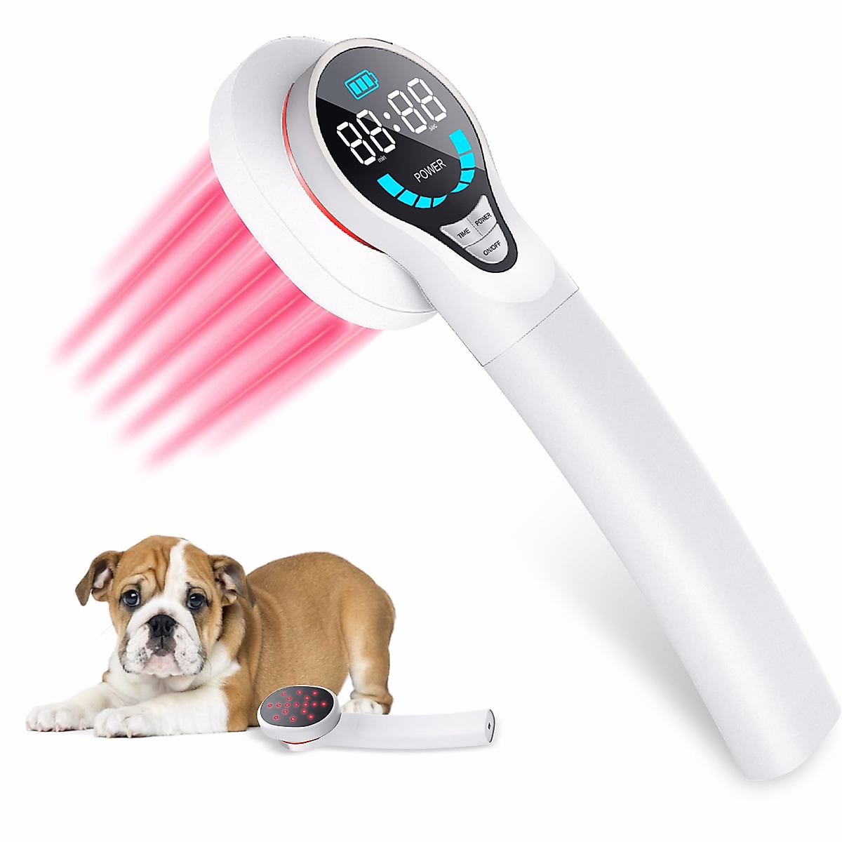 LASWHGDPET Cold Therapy for Dogs - 2024 Upgraded Infrared Red Light Therapy Vet Device, Portable Therapy Device for Pain Relief Arthritis, Spinal, Promote Blood Circulation (White)