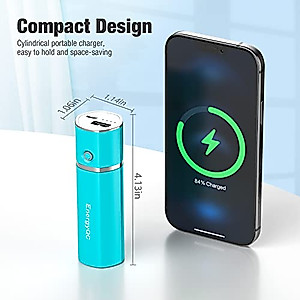 EnergyQC Slim 2 Portable Charger,Ultra-Compact 5000mAh Power Bank External Battery Compatible with iPhone,Samsung Galaxy,Airpods and More-Blue