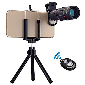JFGJL 18X Monocular Zoom Optical Cell Phone Lens Universal for Smartphones Clip Telephoto Camera Lens