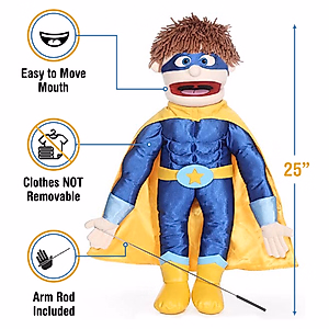 25" Superhero, Peach Boy, Full Body, Ventriloquist Style Puppet