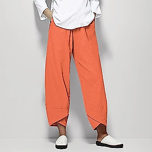 AopnHQ Plus Size Palazzo Pants Plus Size White Capris Fold Over Yoga Pant Boho Pants Women Women Baggy Pants for Women Plus Size Plus Size Womens Dress Pants