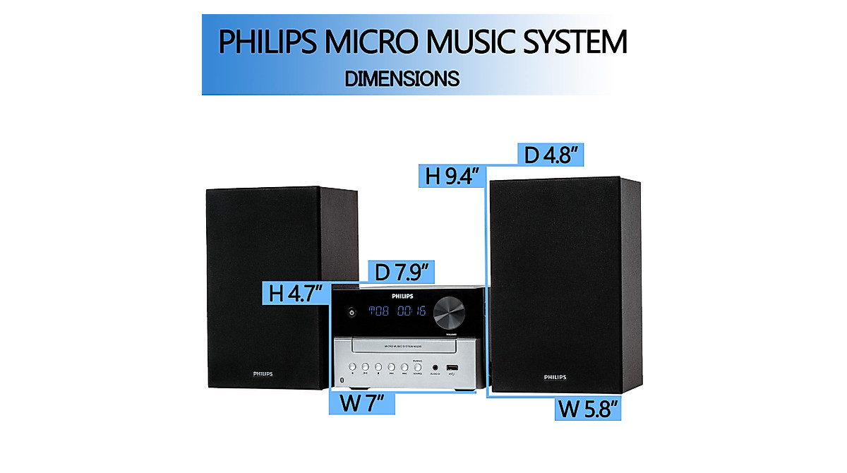 Philips Bluetooth Stereo System with CD, FM Radio & USB | Home Audio
