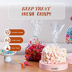 HOLYHOM Cellophane Bags 9x12 Inches, Clear Bags for Gifts Treat Bags Cookie Bags Candy Bags, Cellophane Gift Bags Flat bottom Gusseted, 25pcs with random Twist Ties (no cardboard Insert)