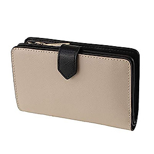 Kate Spade New York staci colorblock medium compact bifold wallet (Warm Beige)